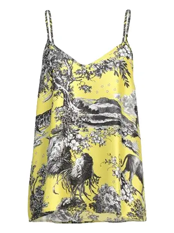 SHIRTAPORTER Floral-print Satin Camisole - Yellow