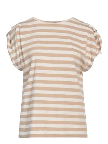 SHIRTAPORTER Striped Embellished T-shirt - Beige