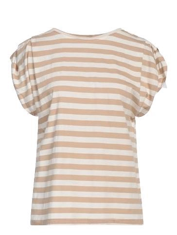 SHIRTAPORTER Striped Embellished T-shirt - Sand