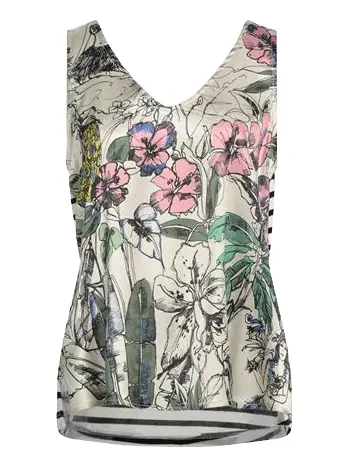 SHIRTAPORTER Hawaiian Print Top - White