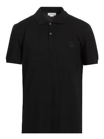 Alexander McQueen Polo Shirt Size Cotton, Metallic Fiber, Polyester - Black