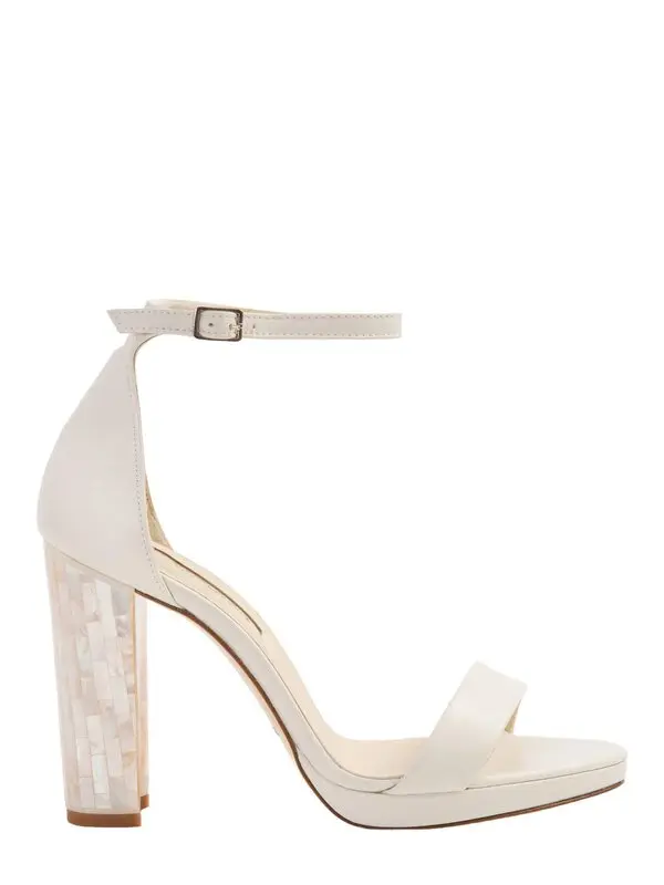 FREYA ROSE Dove Ankle Strap Pearl Heel Sandal - White