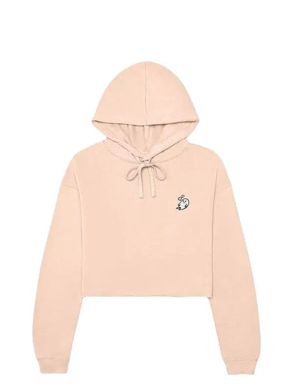 DALIX Heartly Ghost Cropped Hoodie - Peach