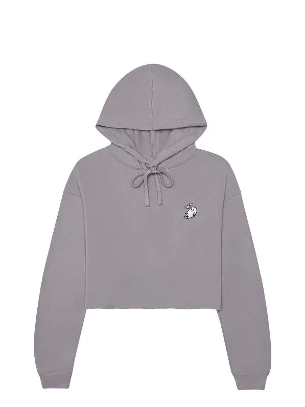 DALIX Heartly Ghost Cropped Hoodie - Storm
