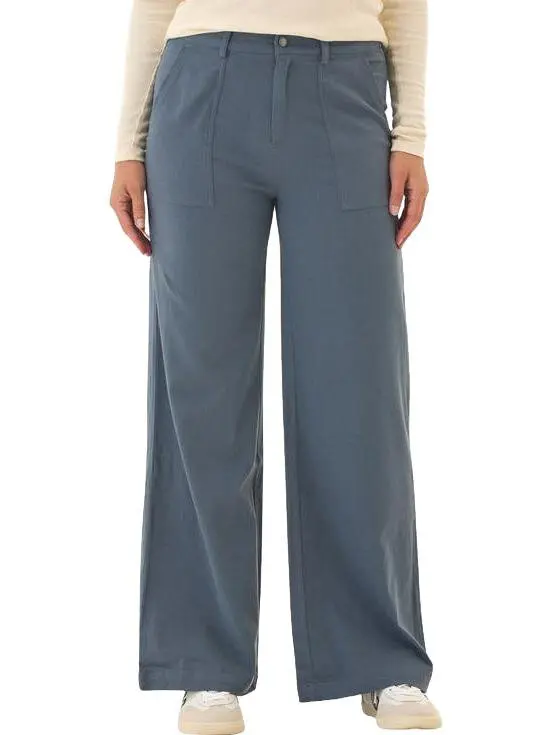 THREADS 4 THOUGHT Pamela Stretch Twill Wide Leg Pants - Raindrop