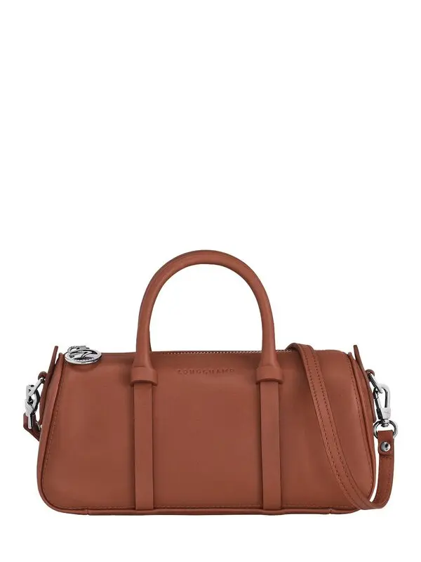 Longchamp Small Leather Bowling Bag - Cognac