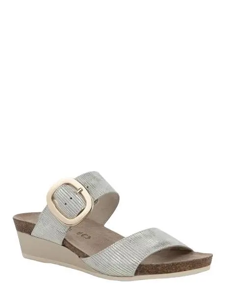 Naot Magic Wedge Sandal - Platinum Striped