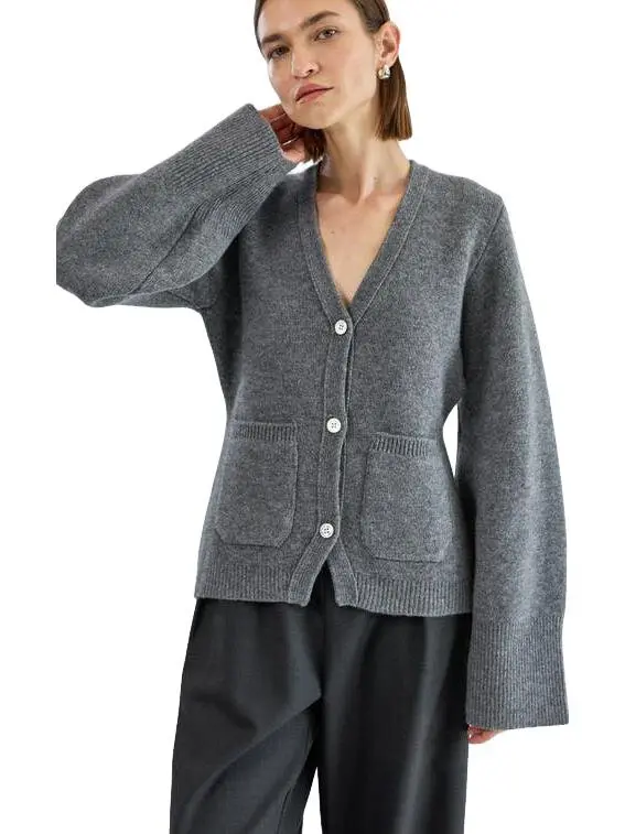 Almina Concept V-neck Cardigan - Grey