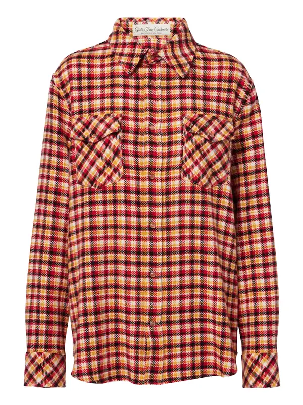 GOD'S TRUE CASHMERE Time Plaid Cashmere Shirt - Multicoloured
