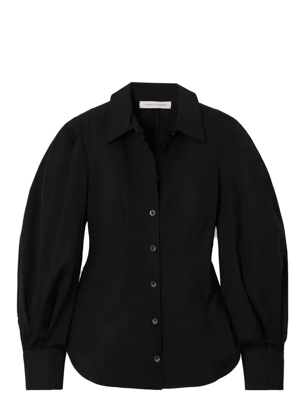 Carolina Herrera Cotton-blend Poplin Shirt - Black