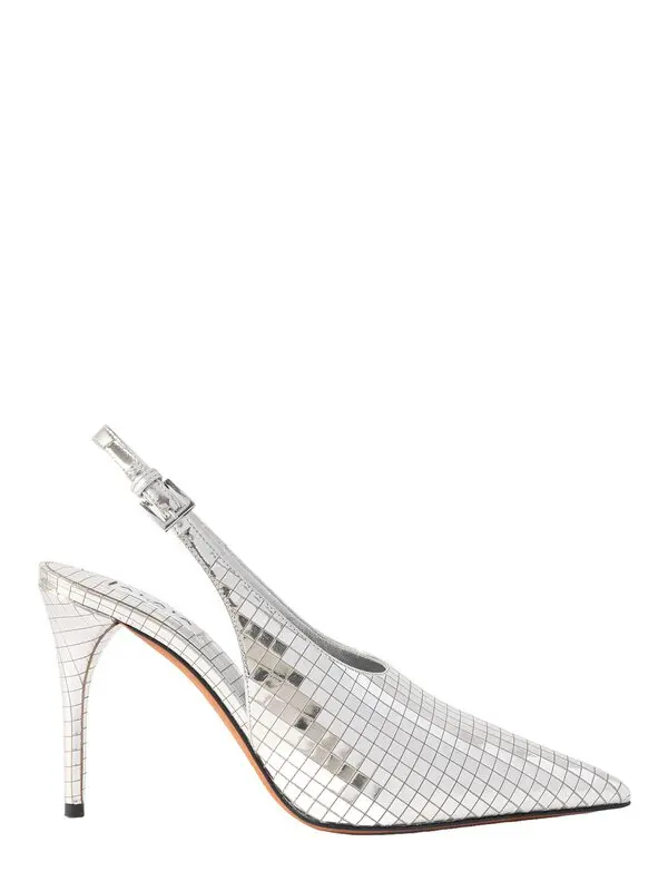 Alaïa Escarpin 90 Mirrored-leather Slingback Pumps - Silver