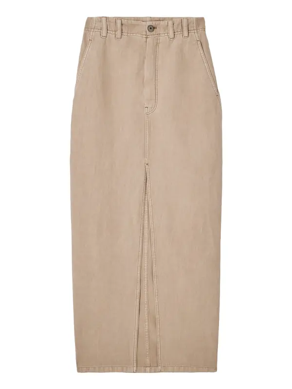 Brunello Cucinelli Denim Midi Skirt - Neutrals