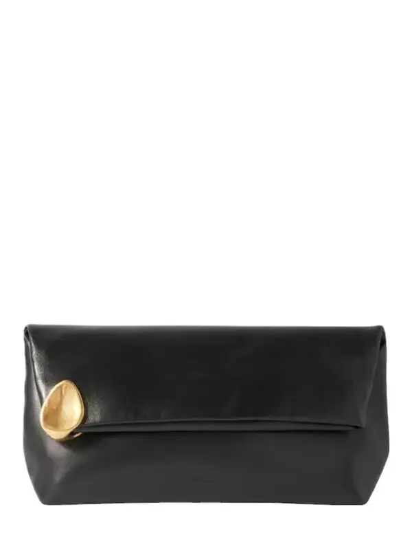 JIL SANDER Embellished Leather Clutch - Black