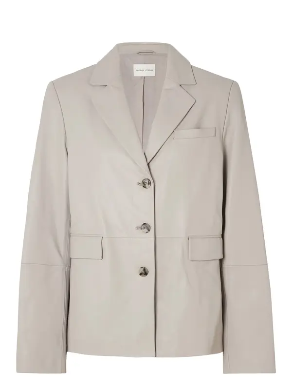 Loulou De Saison Aldo Leather Blazer - Gray