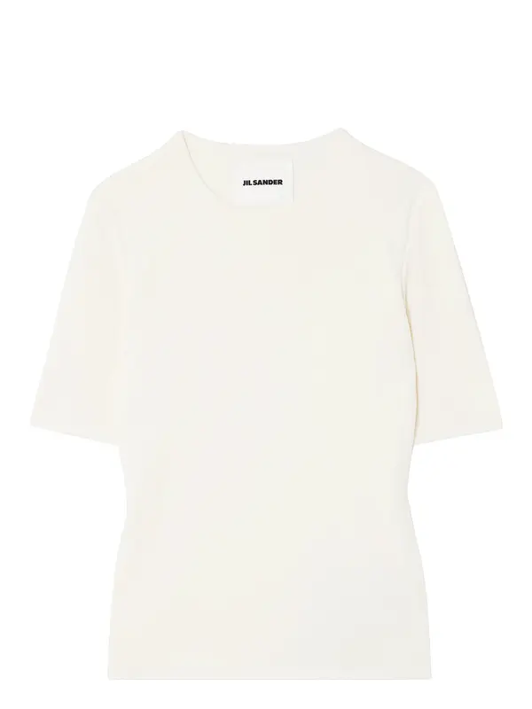 JIL SANDER Crepe T-shirt - Cream