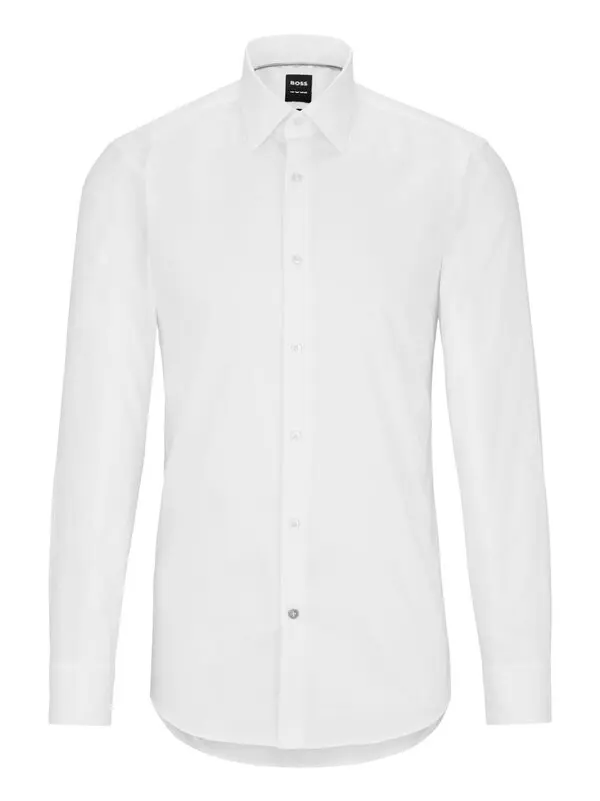 BOSS Long-sleeve Poplin Shirt - White