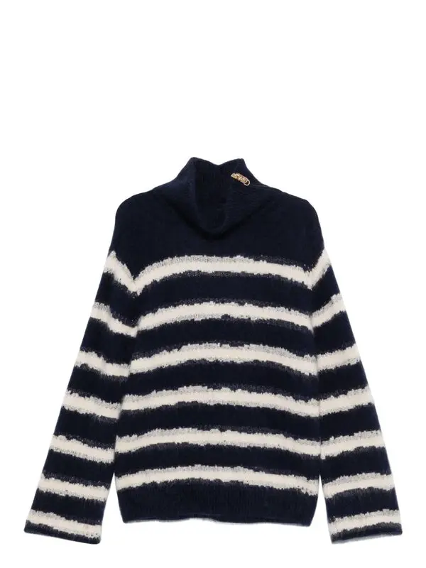 Dorothee Schumacher Striped Wool-cashmere Sweater - Blue