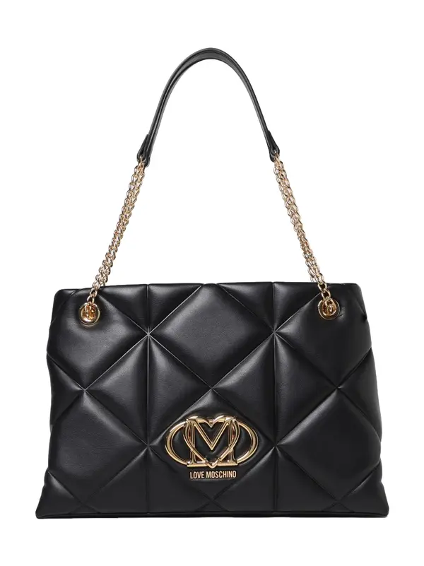 Moschino Quilted Shoulder Bag - Black