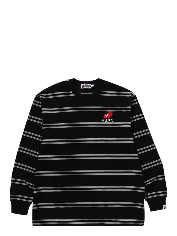 A BATHING APE Ape Heart Hoop Long-sleeve Tee - Black