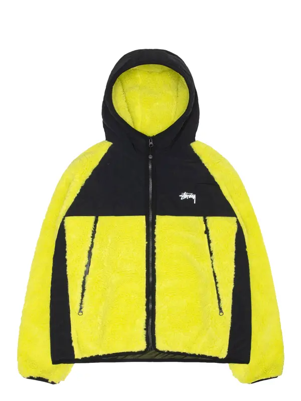 StÜssy Sherpa Paneled Hooded Jacket - Yellow