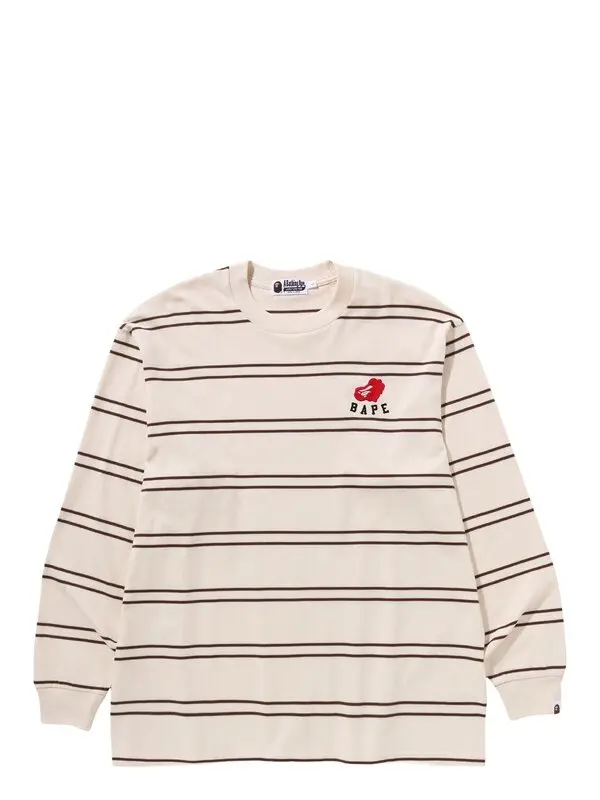 A BATHING APE Ape Heart Hoop Long-sleeve Tee 'ivory - Cream
