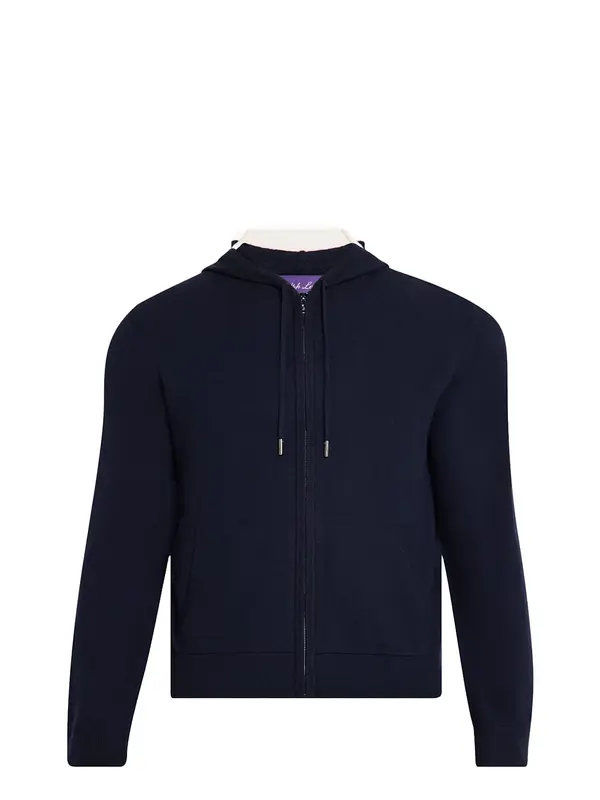 Ralph Lauren Wool-cashmere Jersey Spa Hoodie - Navy