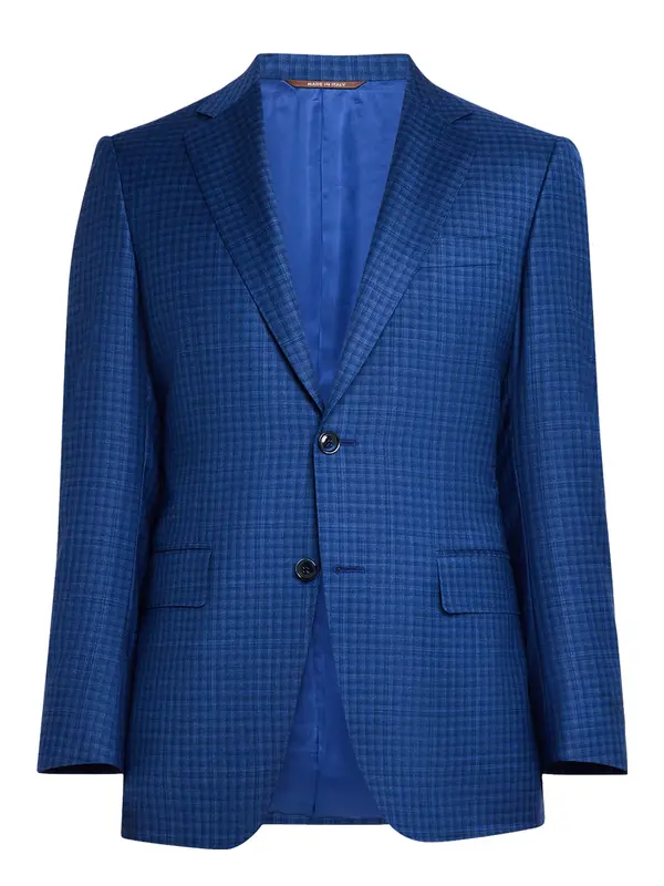 Canali Check Sport Coat - Med Blue