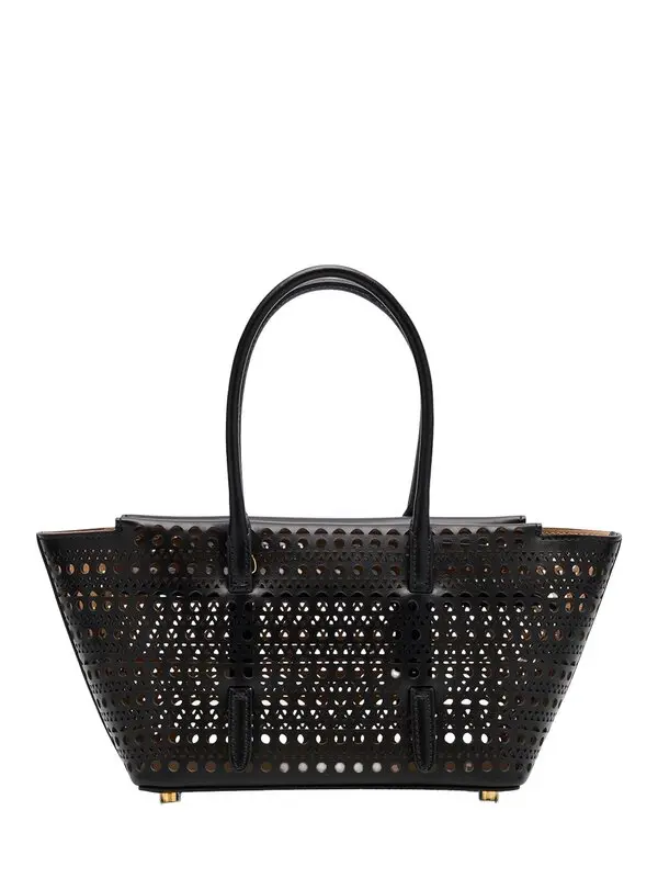 Alaïa Neo Mina 20 Perforated Leather Top-handle Bag - 999 Noir