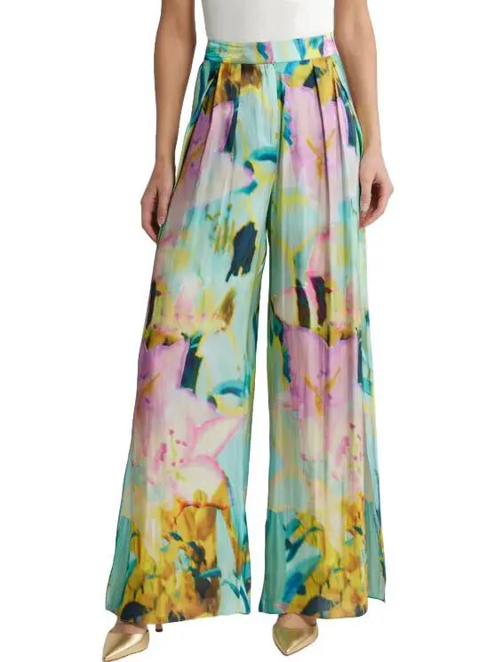 Kobi Halperin Loretta Floral Satin Pants - Capri Multi