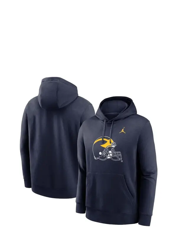 JORDAN BRAND Michigan Wolverines Club Fleece Pullover Hoodie - Navy
