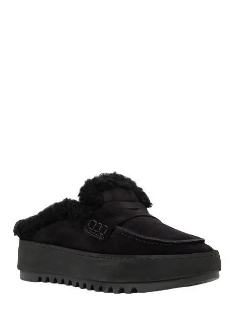 Aquatalia Amata Weatherproof Shearling Lined Mule - Black/black