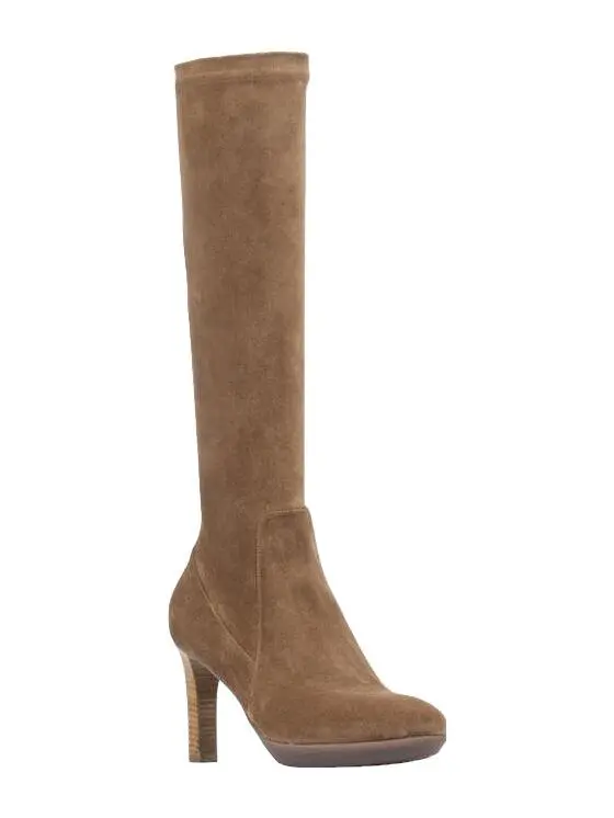Aquatalia Rhumba Weatherproof Knee High Boot - Champagne Suede