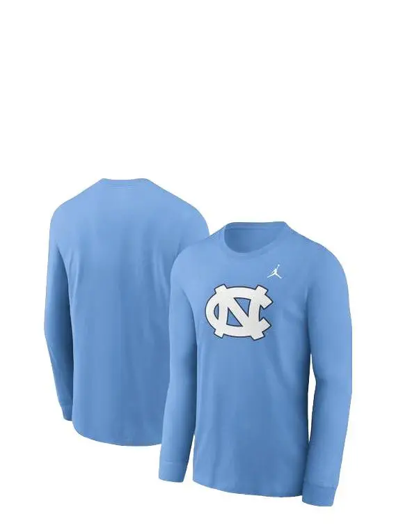JORDAN BRAND Carolina Blue North Carolina Tar Heels Primary Logo Long Sleeve T-shirt - Light Blue