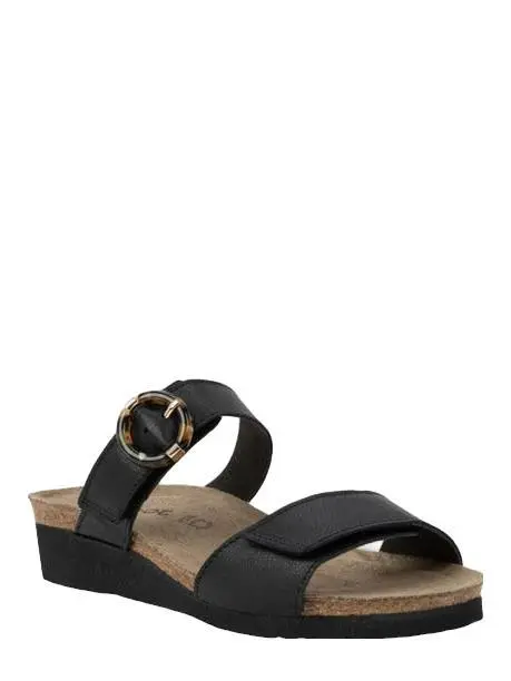 Naot Anabel Slide Sandal - Soft Black Leather
