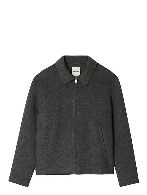 Sandro Double-faced Wool-blend Jacket - Dark Grey