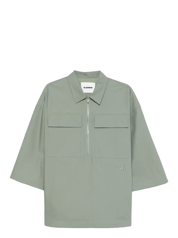JIL SANDER Logo-embroidered Shirt - Green