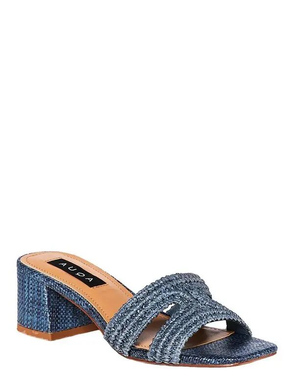 Aqua Calli Raffia Sandals - Blue