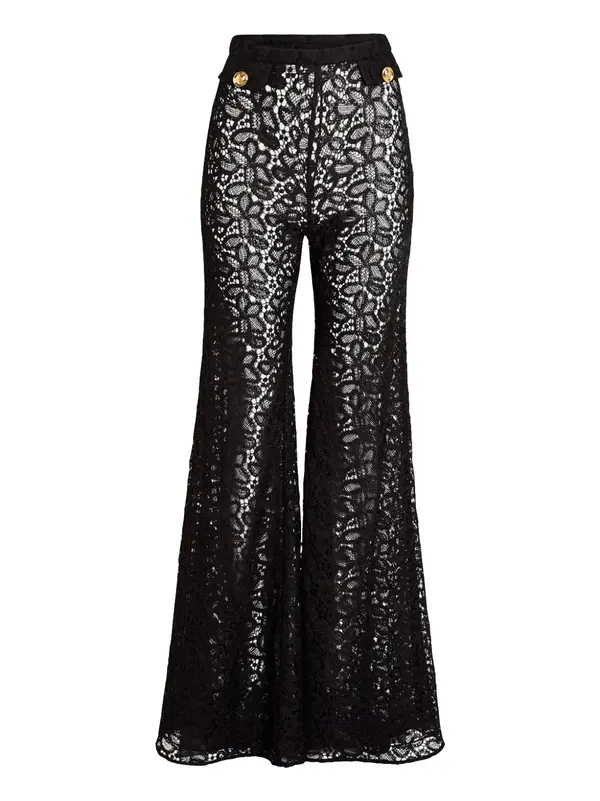 Giambattista Valli Lace Flared Trousers - Black