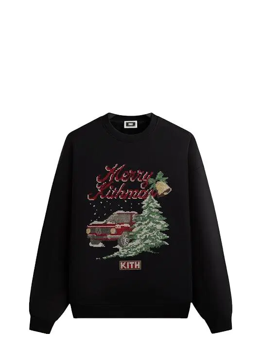 Kith Kithmas Needlepoint Nelson Crewneck Sweatshirt - Black