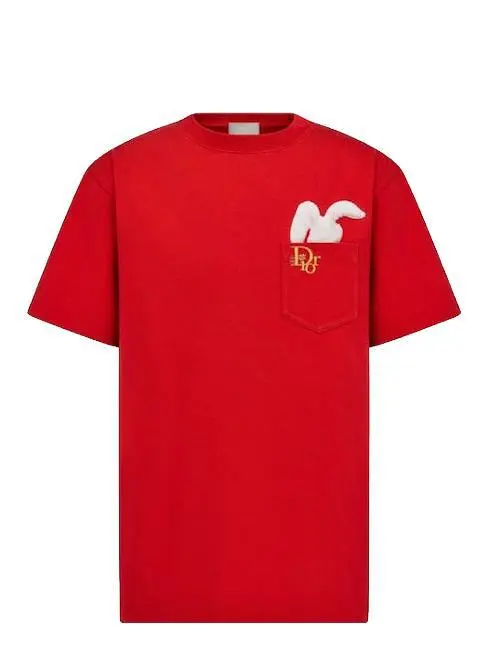 Dior X Erl Relaxed-fit T-shirt - Red Cotton Jersey