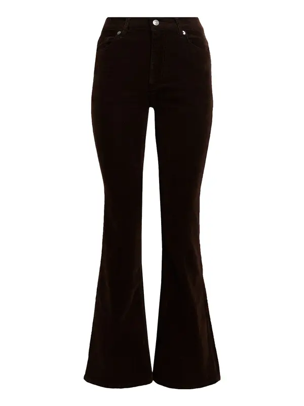 FRAME Le Easy Cotton-blend Corduroy Flared Pants - Chocolate
