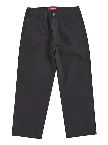 Supreme Washed Herringbone Chino Pant - Black