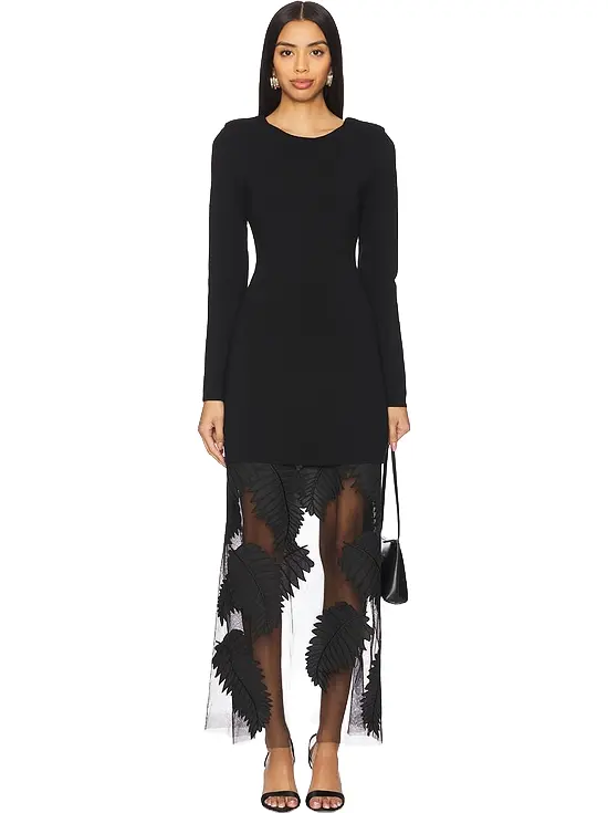 Aje Wilder Knit Midi Dress - Black