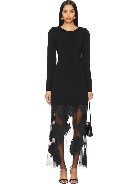 Aje Wilder Knit Midi Dress - Black