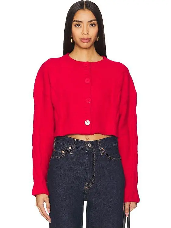 SNDYS Laine Cable Cardigan - Red