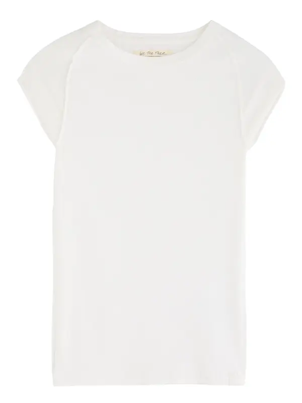 Free People Stretch-cotton T-shirt - Ivory
