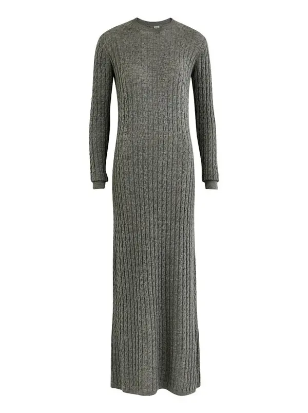 TOTÊME Cable-knit Wool Maxi Dress - Grey