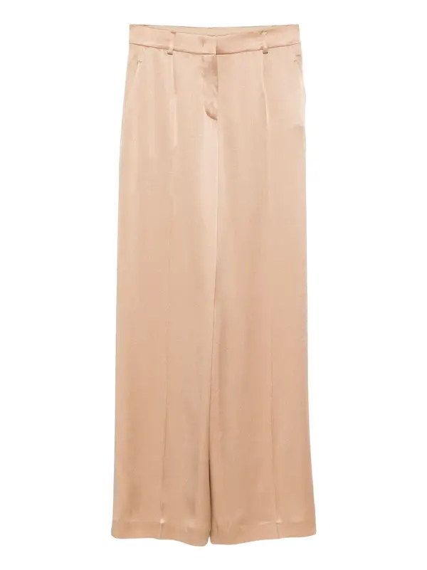 Alberta Ferretti Satin Trousers - Neutrals