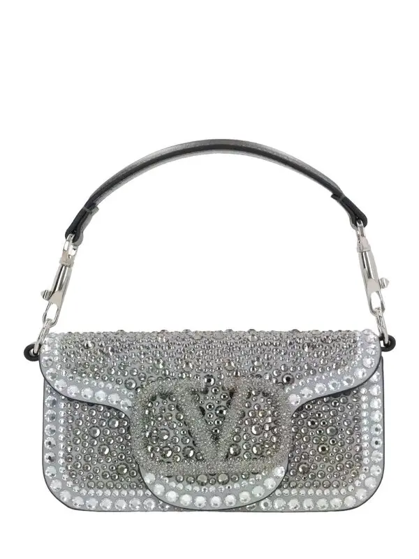 Valentino Garavani Locò Embellished Shoulder Bag - Silver