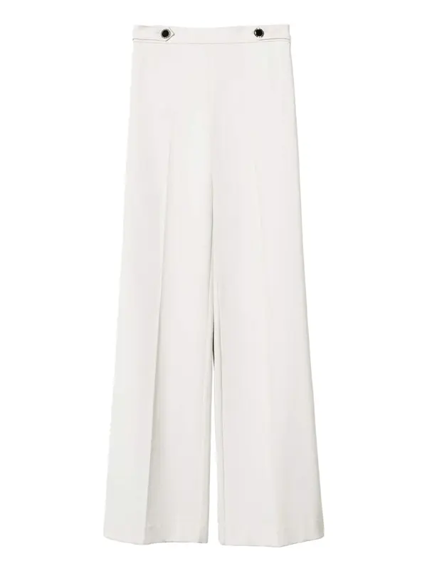 TWINSET Button-detail Wide-leg Trousers - White